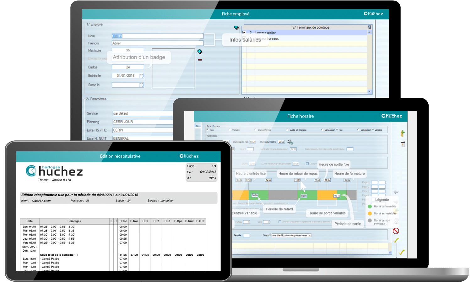 Logiciel de pointage - Horloges Huchez